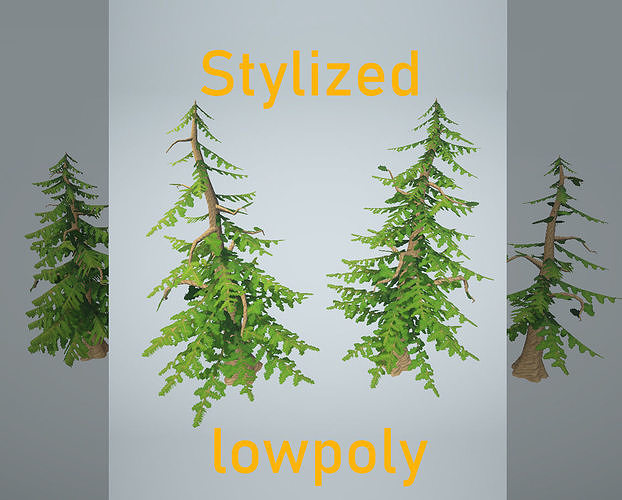 3D model Lowpoly Stylized Fir Pinetree VR / AR / low-poly | CGTrader