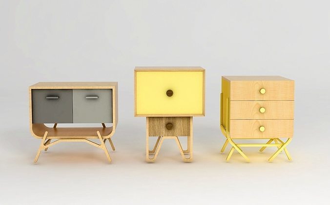 Set of 3 side tables 3D model | CGTrader