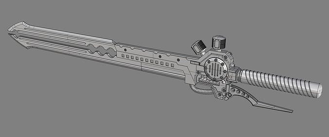 sword steampunk 2 3D print model 3D model 3D printable | CGTrader