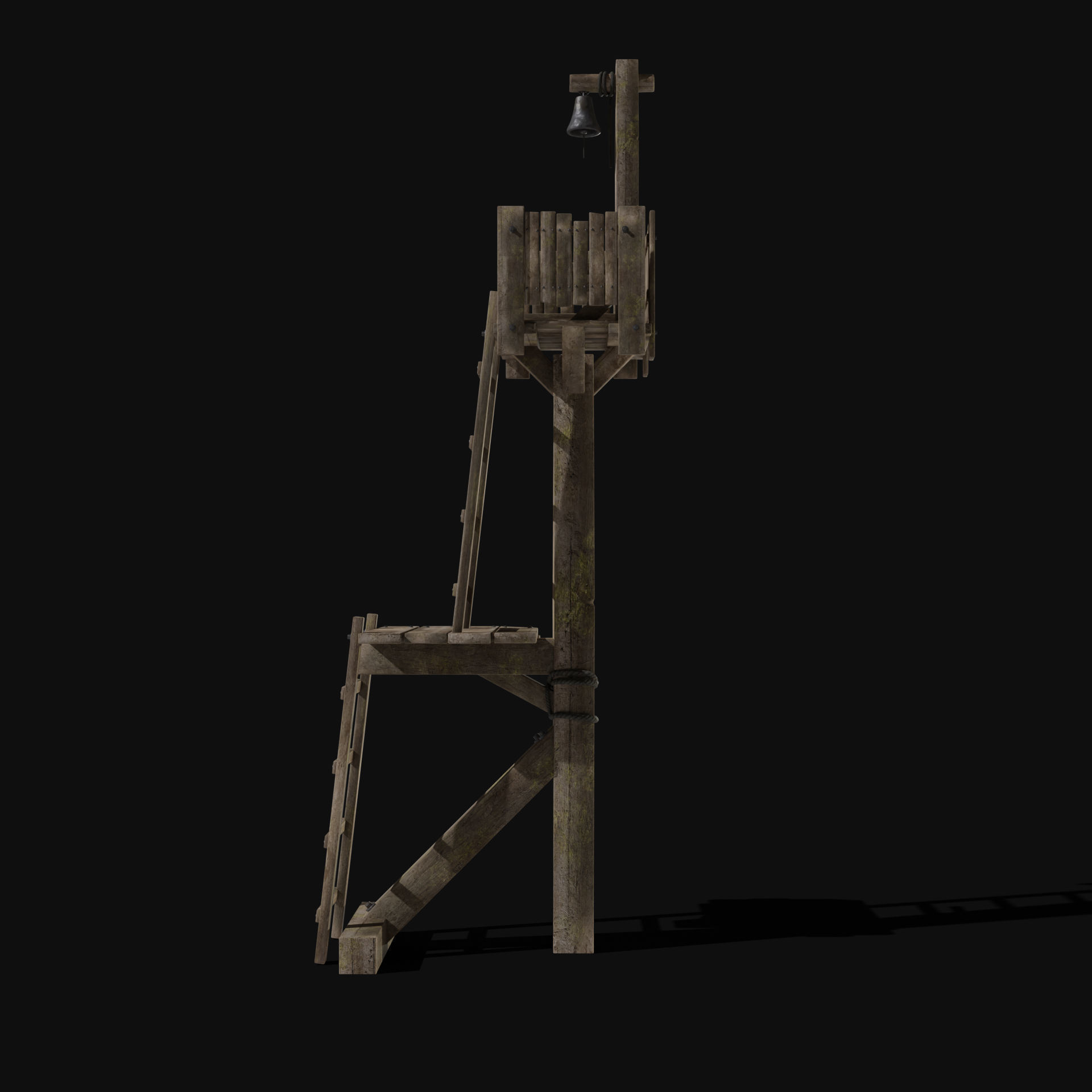 3D model ALARM BELL TOWER CAMP ALERT MILITARY SIGNAL BANDIT COLLECTION ...