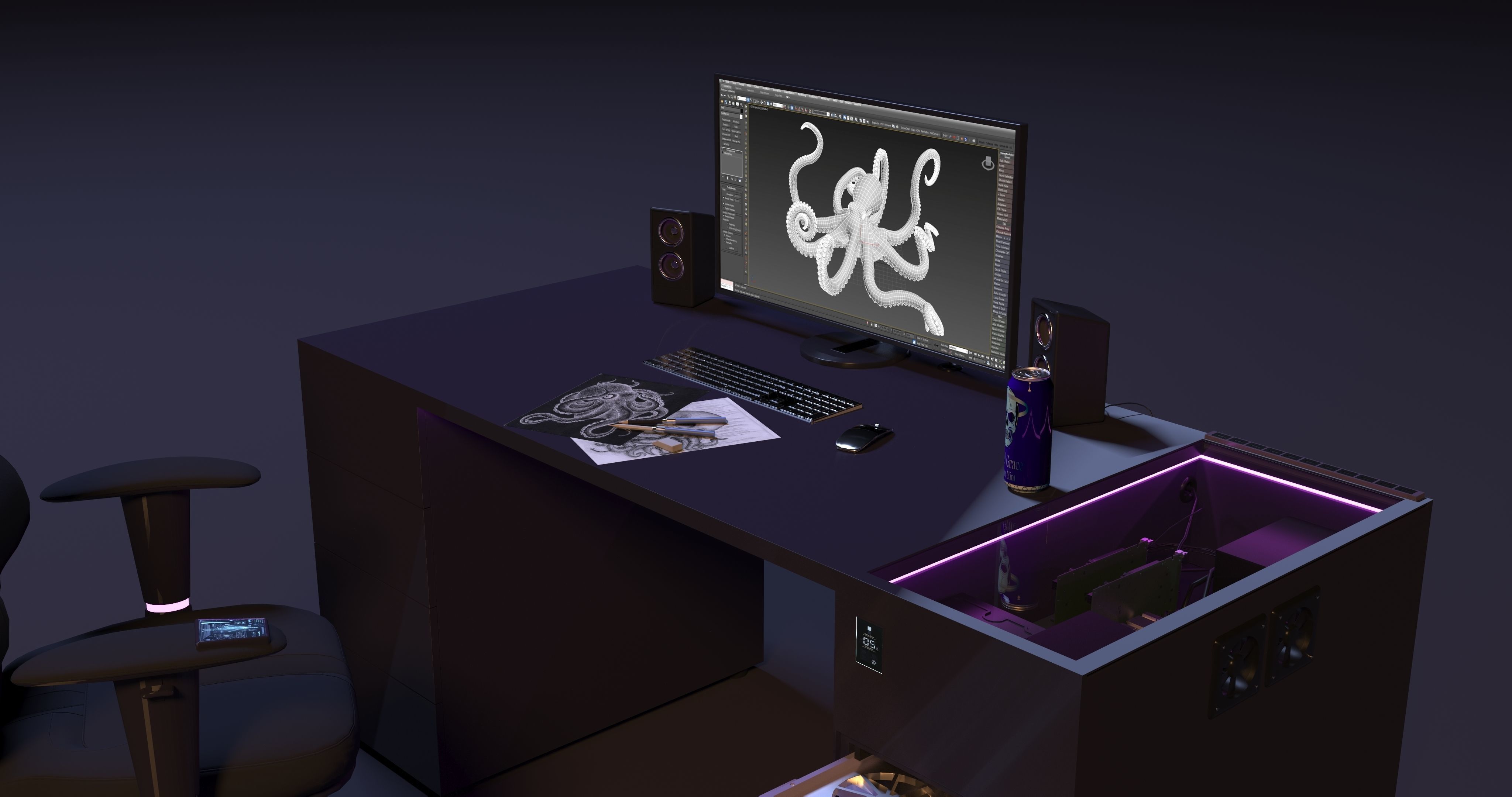 Designer workspace 3D model | CGTrader