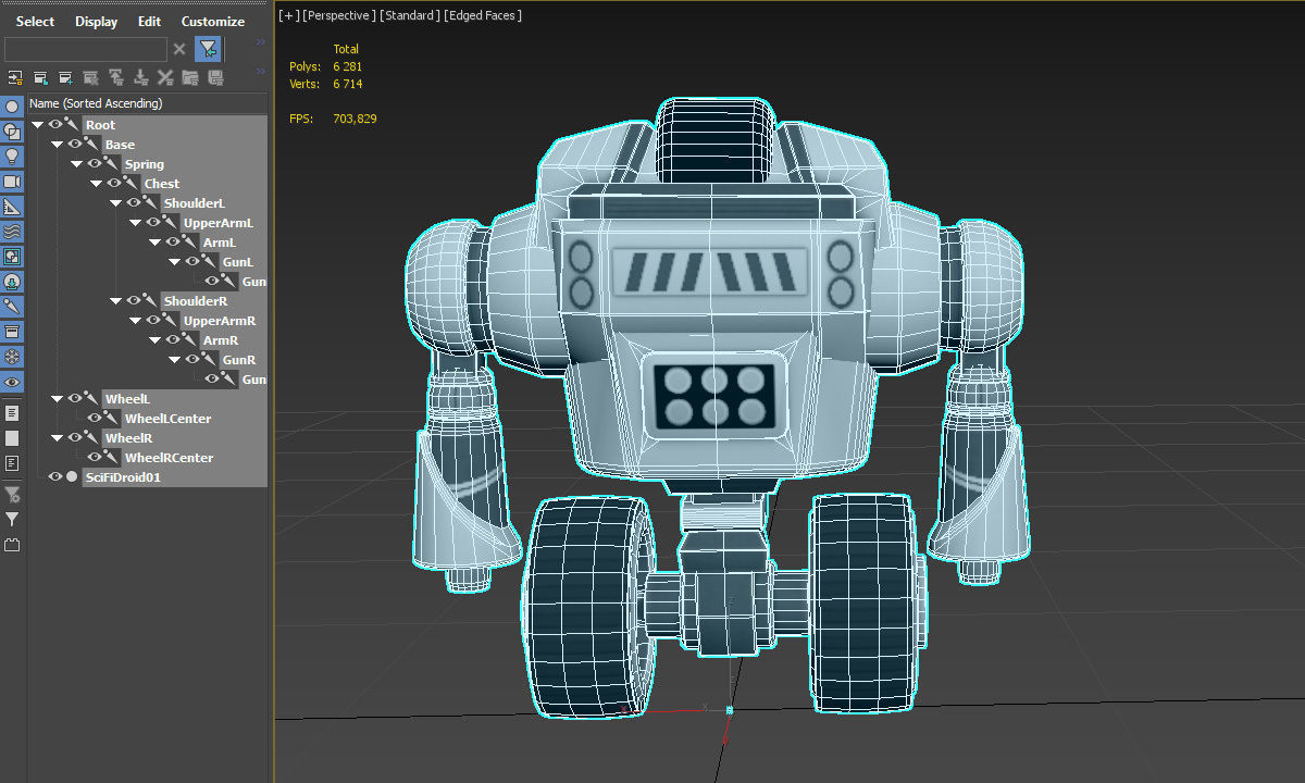 3D model Wheeled Robot VR / AR / low-poly | CGTrader