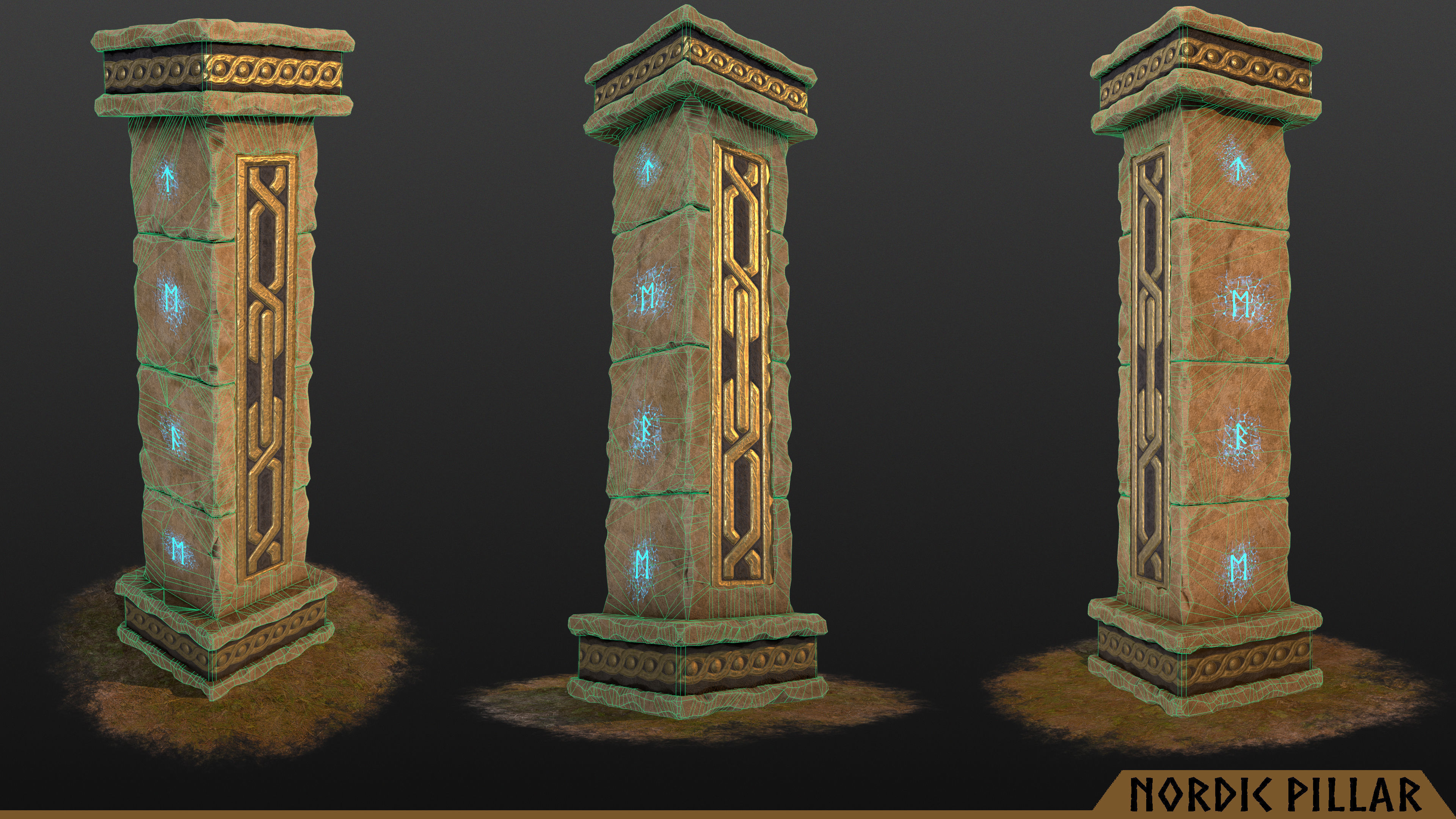 3D model Nordic Pillars Asset Pack VR / AR / low-poly | CGTrader