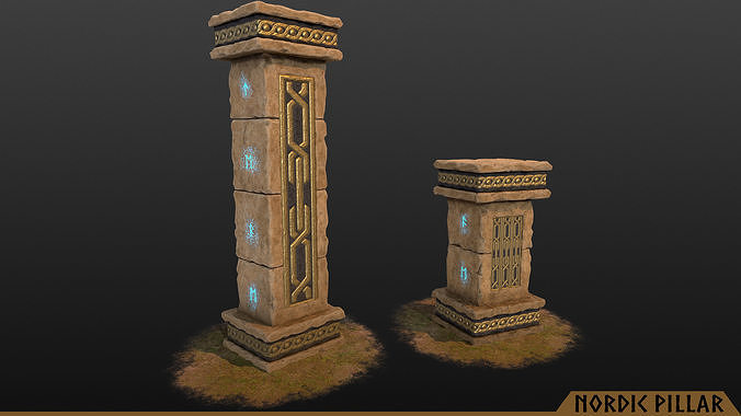 3D model Nordic Pillars Asset Pack VR / AR / low-poly | CGTrader