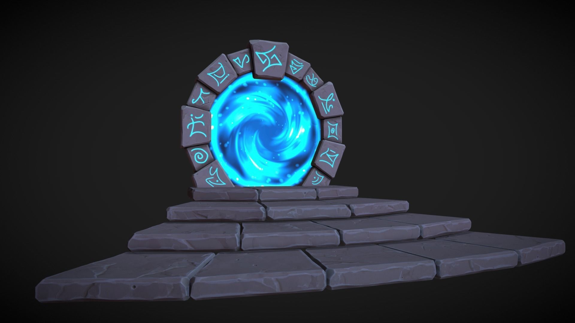 3D model Stylized Magic portal VR / AR / low-poly | CGTrader
