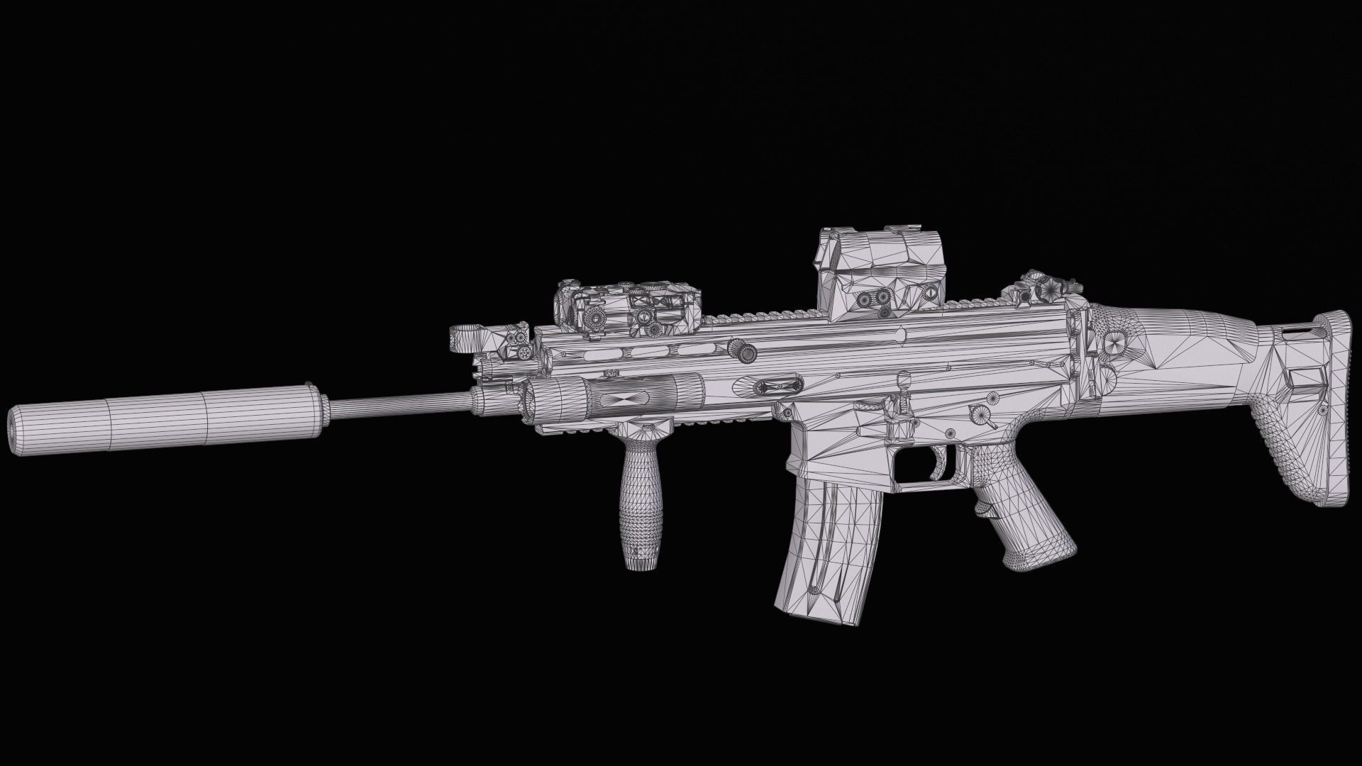 3D model Tactical modular assault rifle FN SCAR-L mk 16 VR / AR / low-poly | CGTrader
