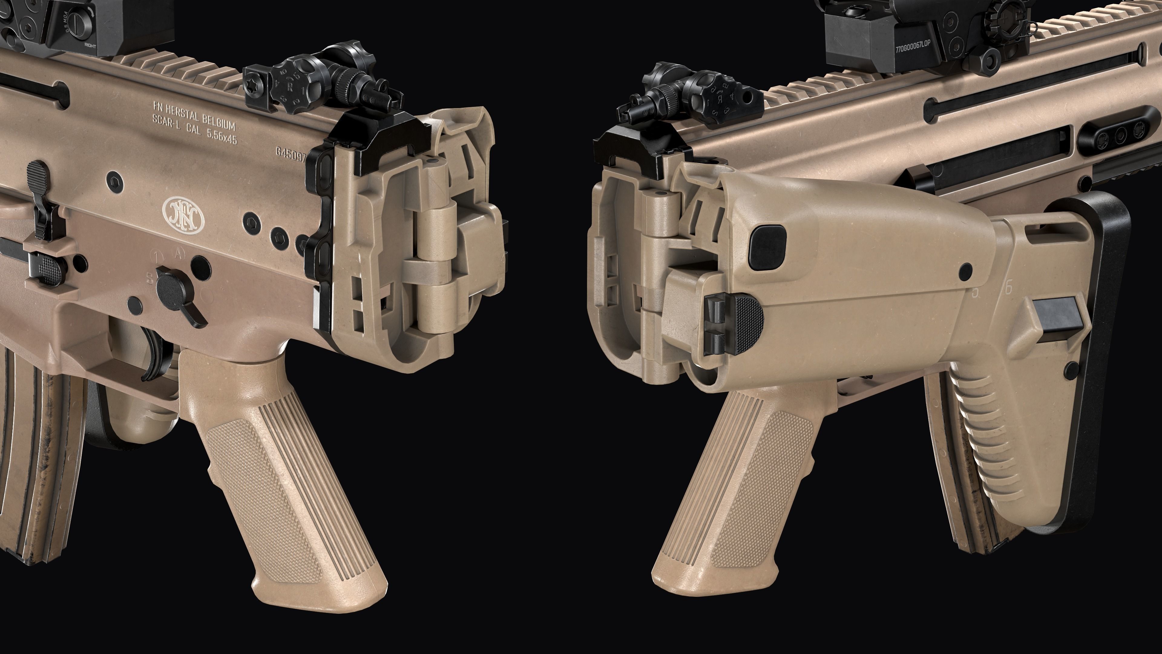 3D model Tactical modular assault rifle FN SCAR-L mk 16 VR / AR / low-poly | CGTrader