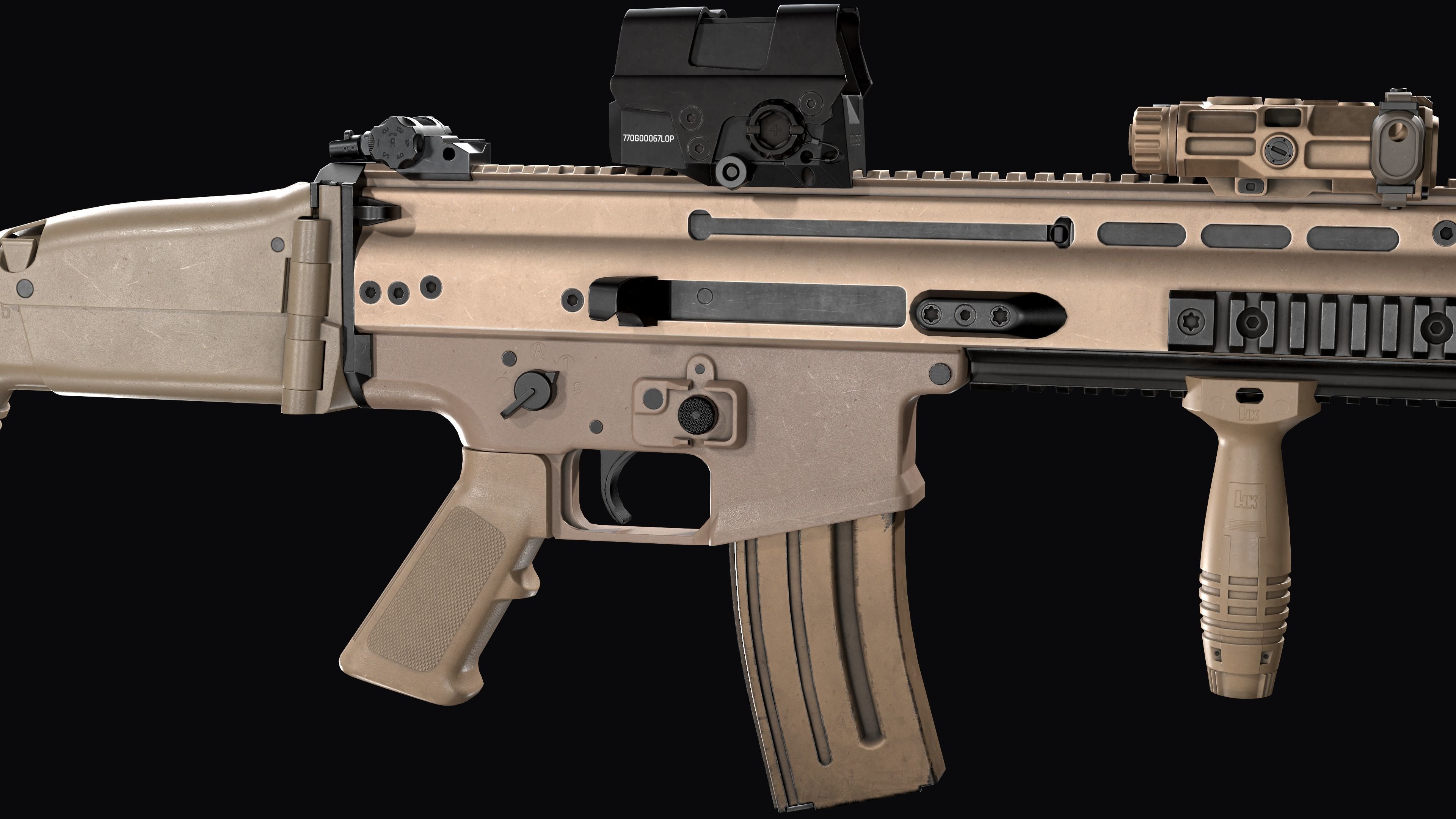 3D model Tactical modular assault rifle FN SCAR-L mk 16 VR / AR / low-poly | CGTrader