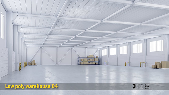 3D model low poly warehouse 04 VR / AR / low-poly | CGTrader