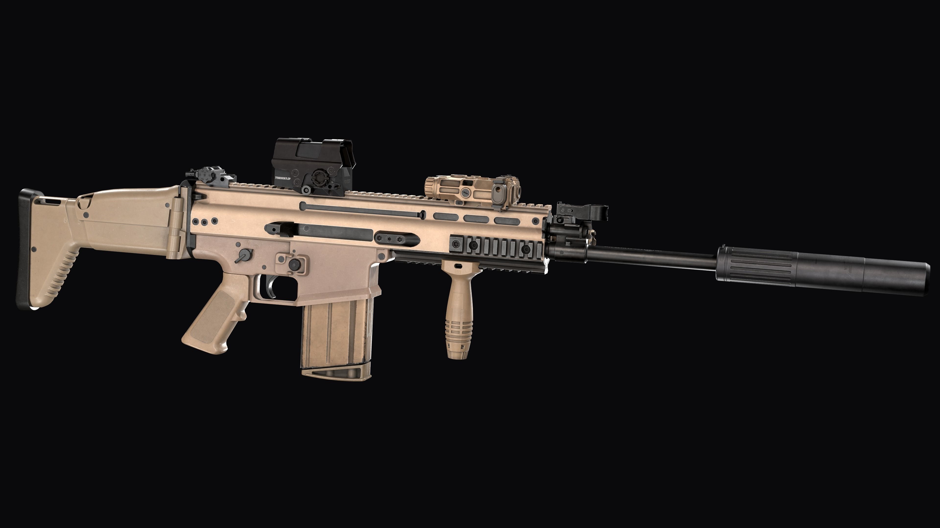 Tactical modular assault rifle FN SCAR-L mk 16 and SCAR-H mk 17 3D Model Collection | CGTrader