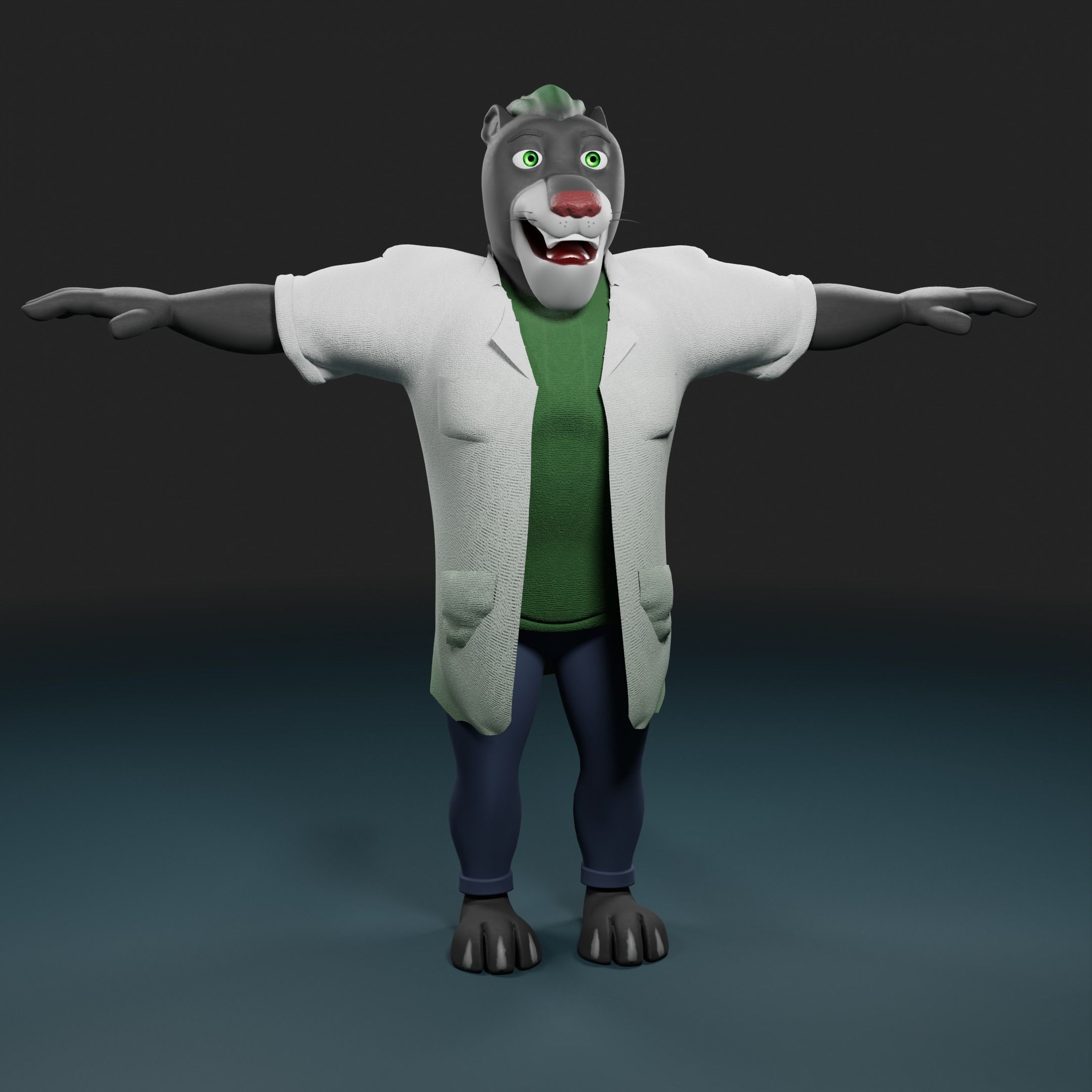 3D model Panther humanoid character rigged VR / AR / low-poly | CGTrader