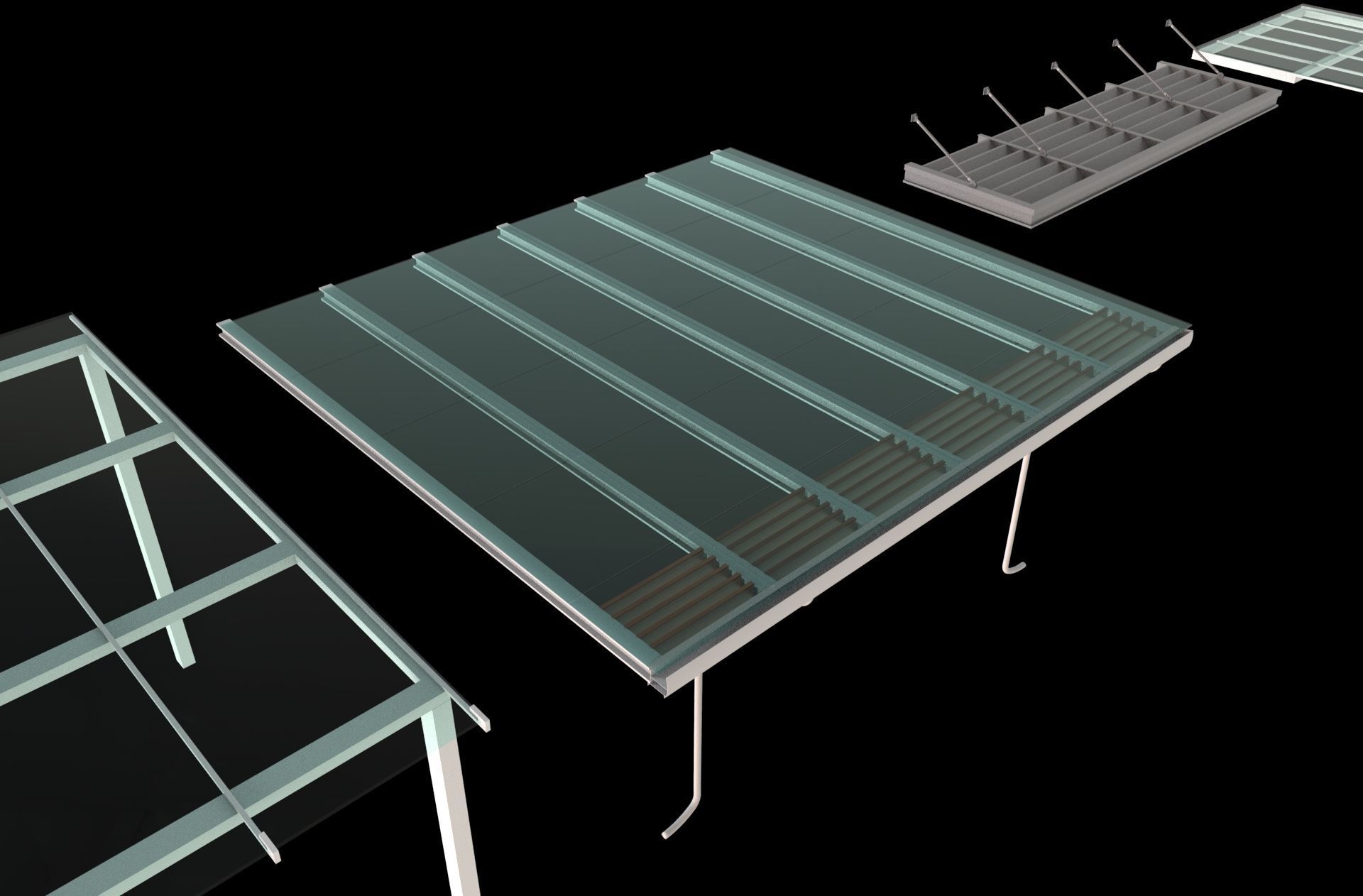 3d model Louver Hanger Rod Canopy carport 3D model | CGTrader