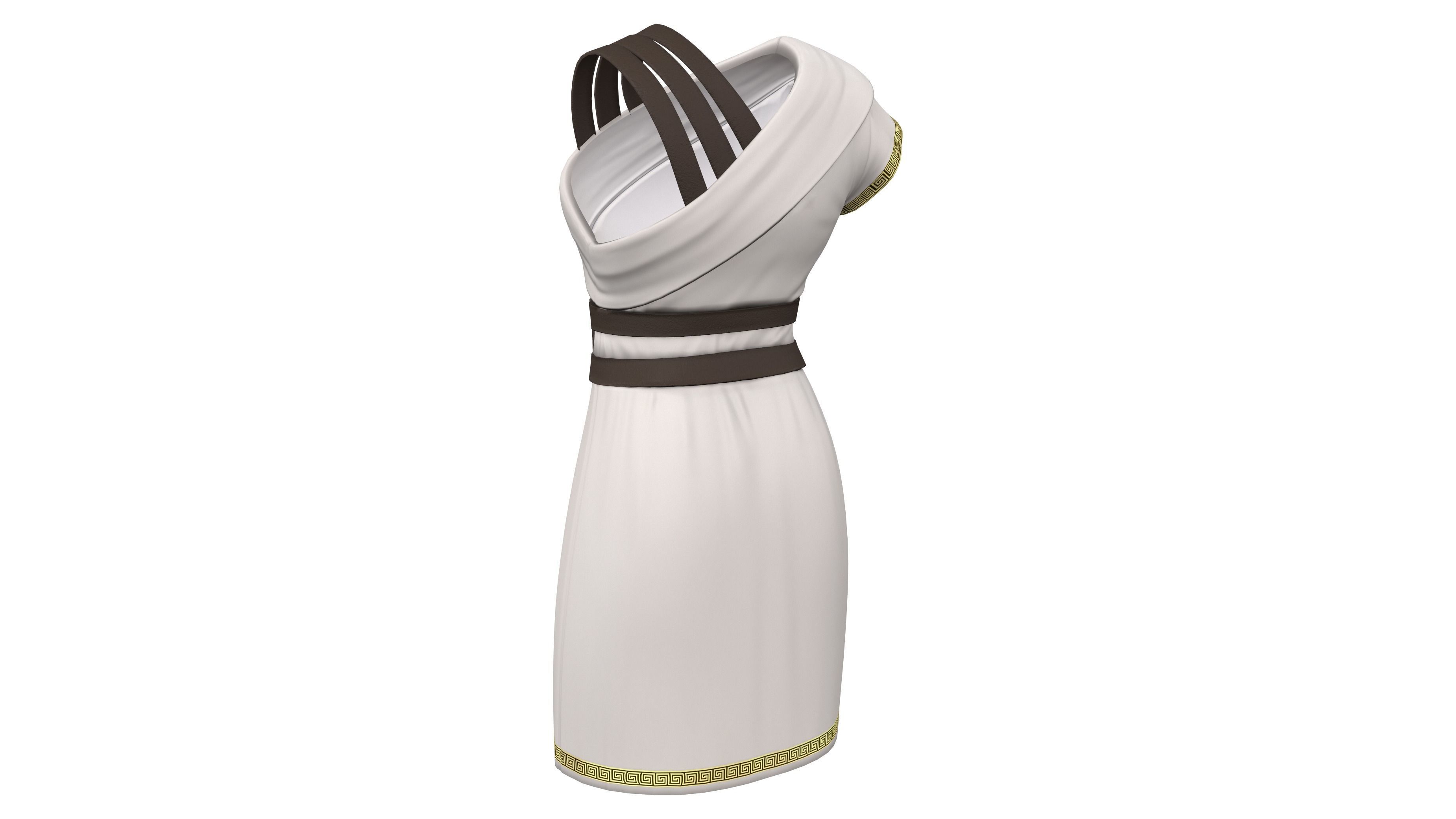 3D model Male Roman Gladiator White Toga Dress VR / AR / low-poly ...