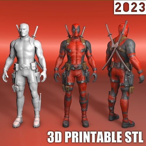 Deadpool 3d Printable STL 3D model 3D printable | CGTrader