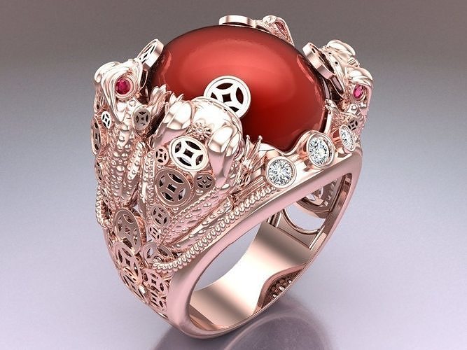 Toad ring - Jin Chan ring - N1238 3D model 3D printable | CGTrader