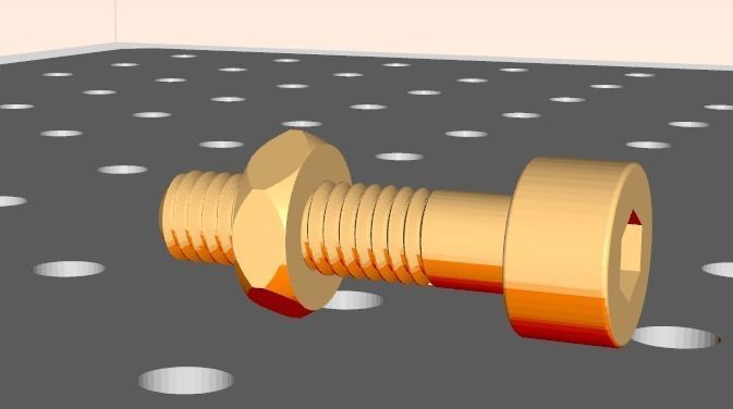 M4 screw and Nut 3D model 3D printable | CGTrader