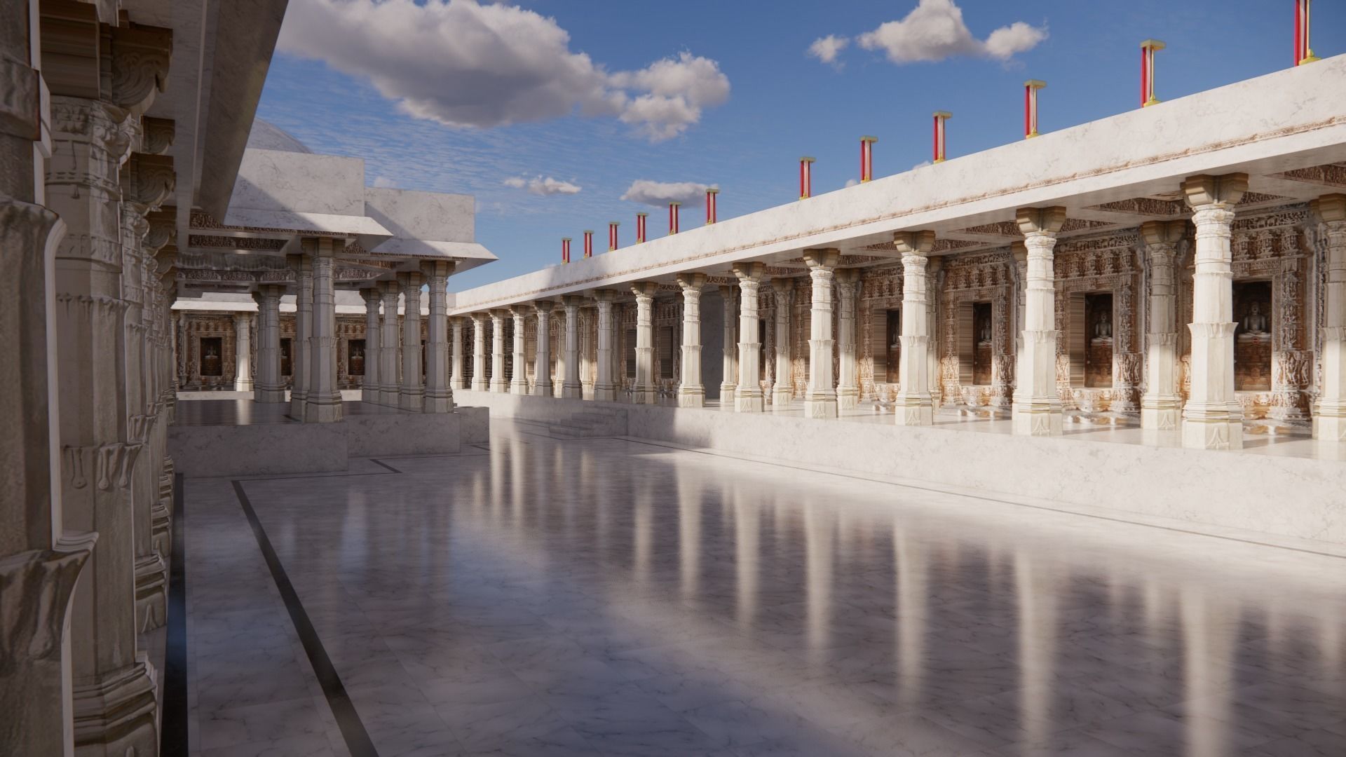 Delwara Jain Indian Temple 3D model 3D model | CGTrader