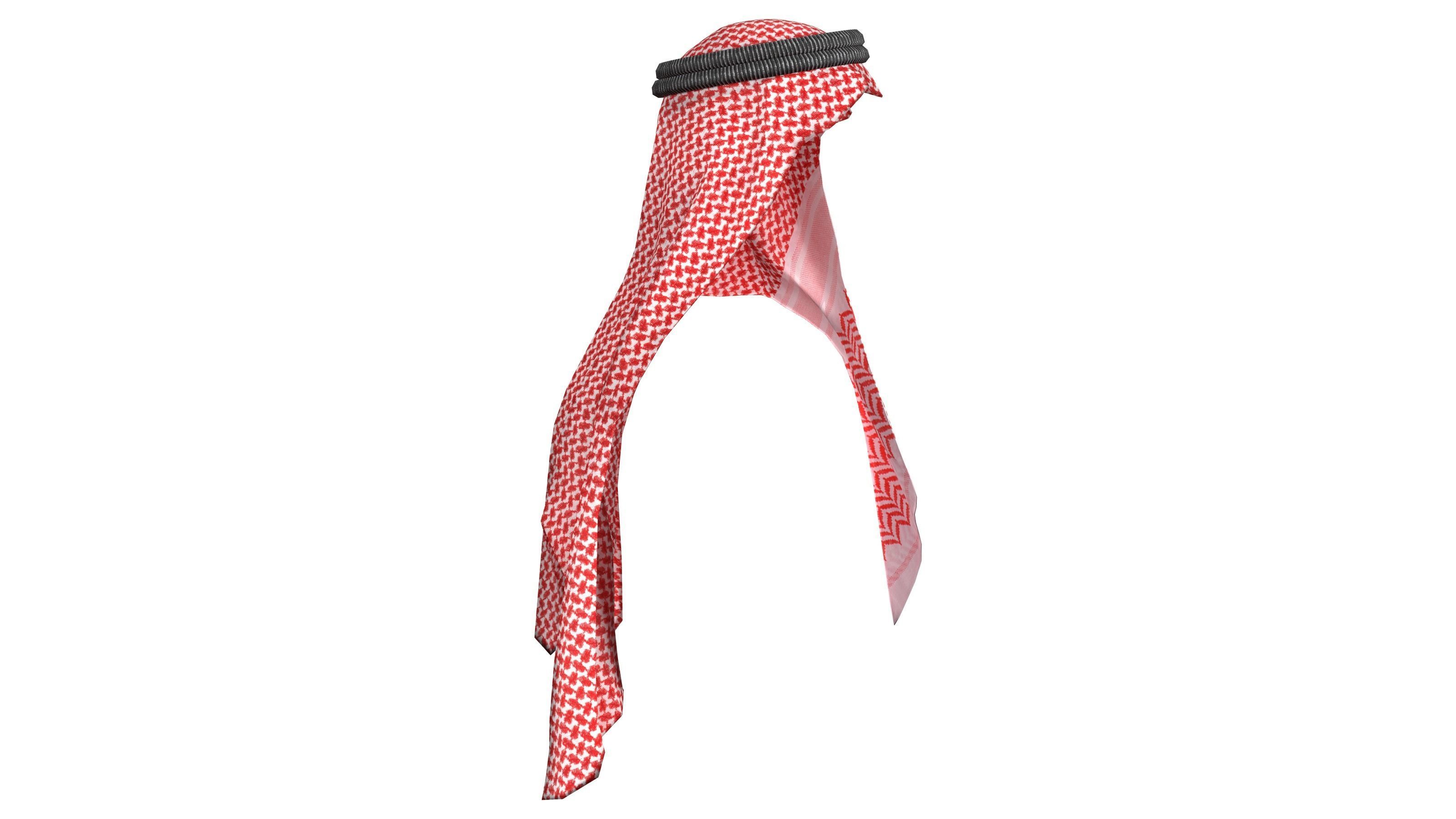 3D model Traditional Arab Head Wrap Scarf Cap Kafiya Keffiyeh Hijab VR ...