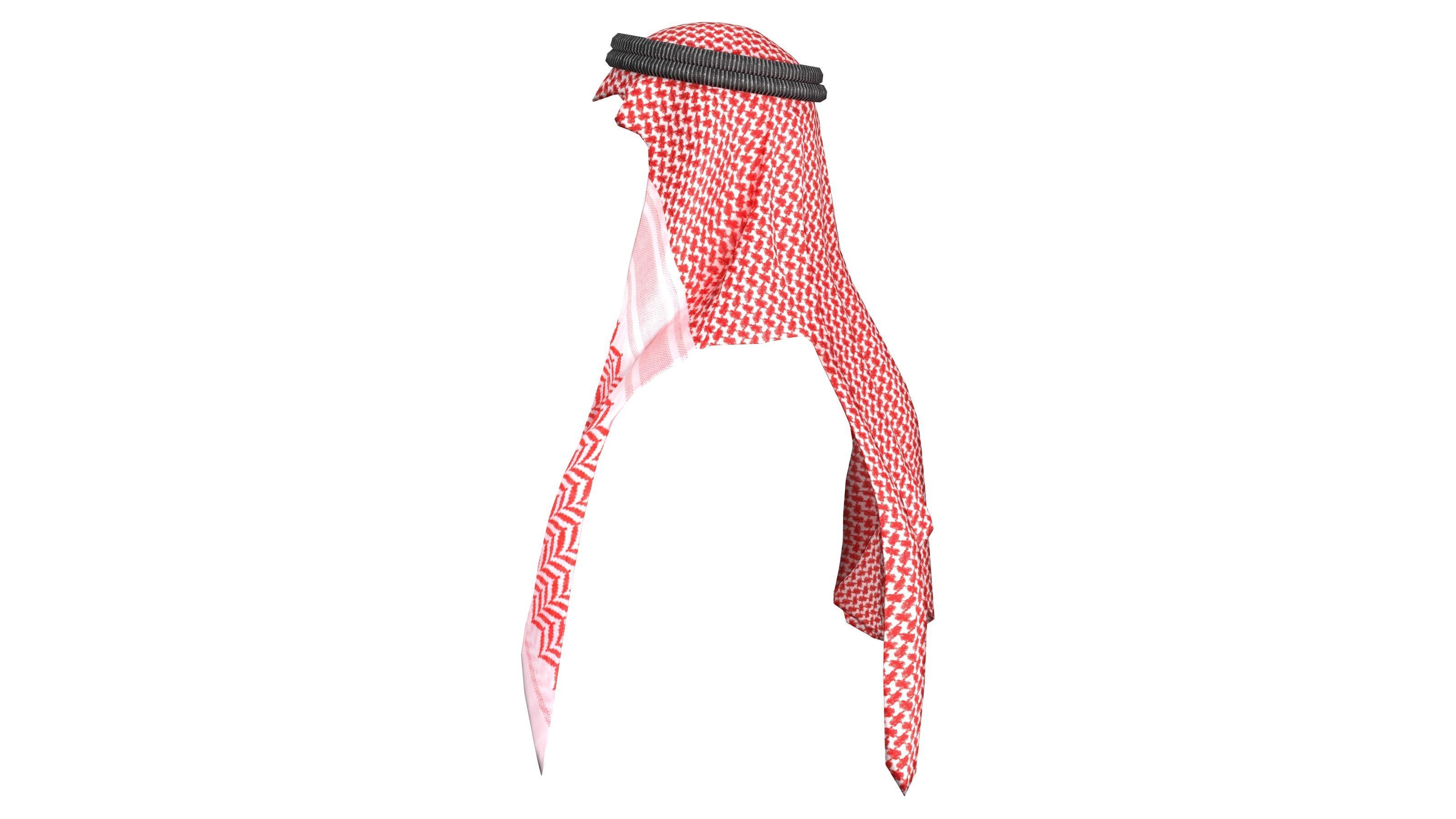 3D model Traditional Arab Head Wrap Scarf Cap Kafiya Keffiyeh Hijab VR ...