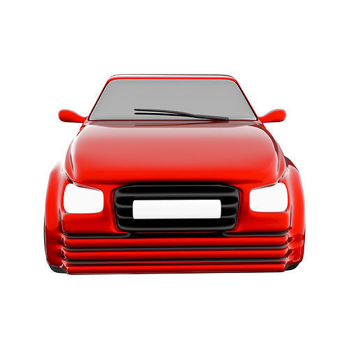 3d of a brandless generic eco-red car icon 3D model | CGTrader