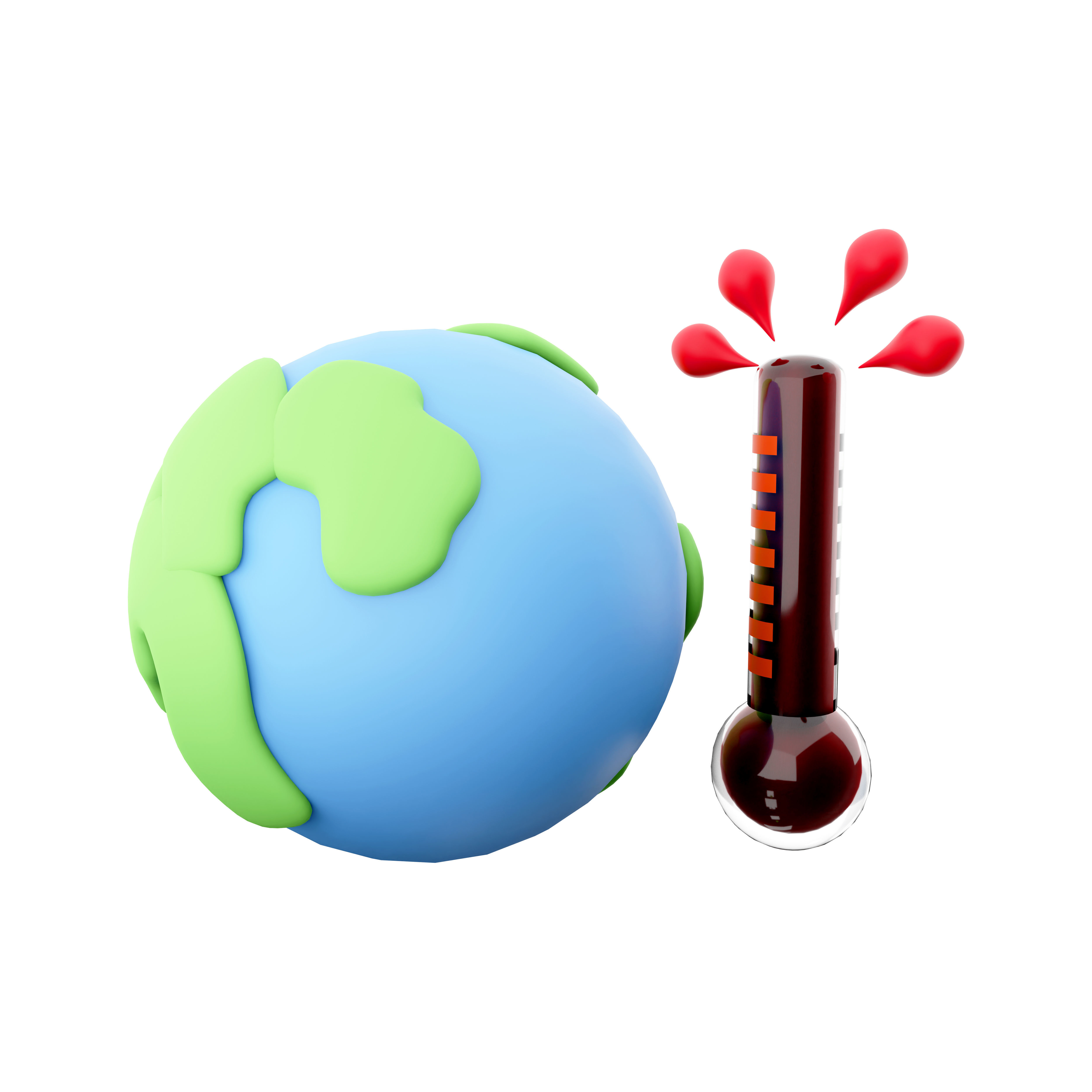 3d Planet Earth with thermometer icon 3D model | CGTrader