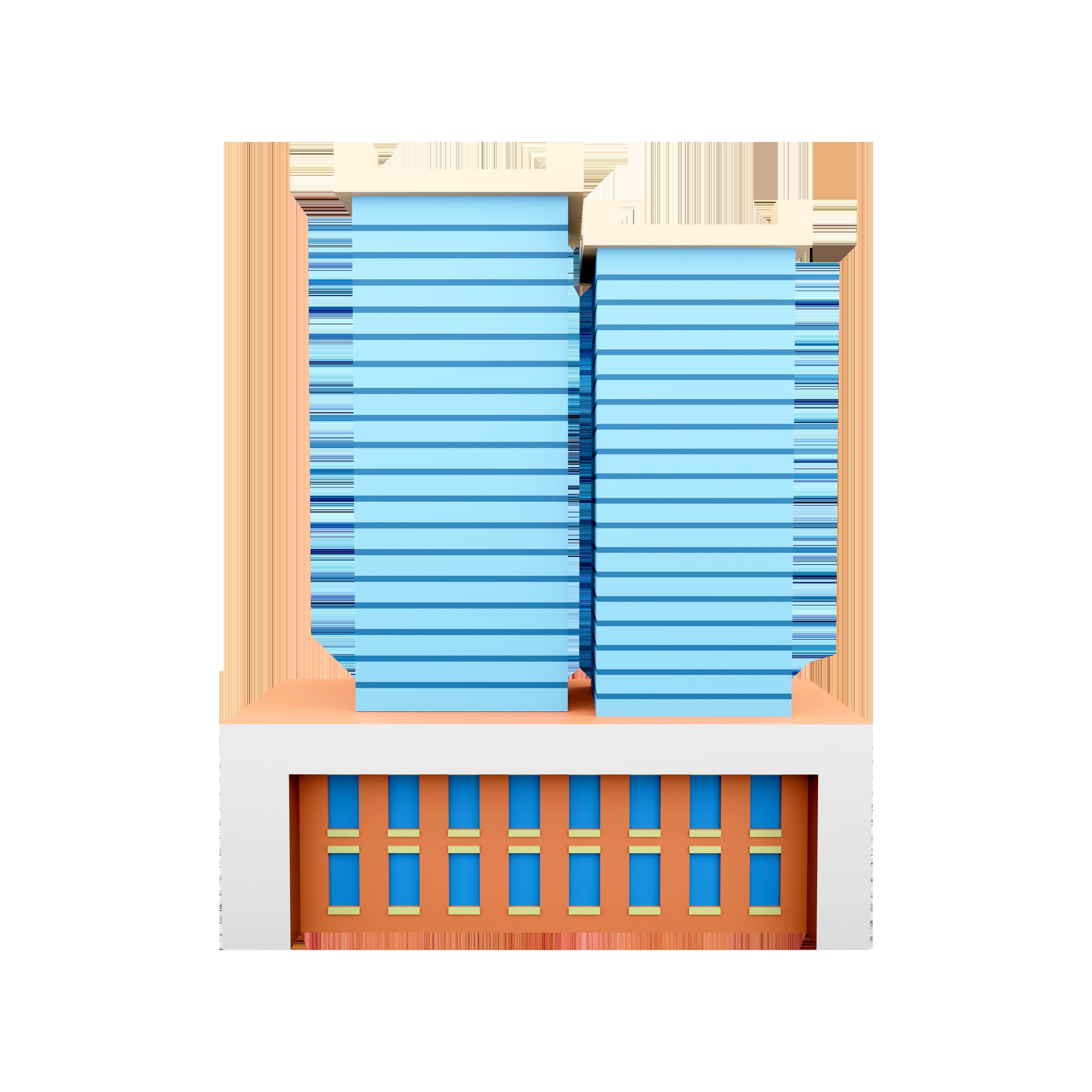 3D Modern city building exterior icons 3D model | CGTrader