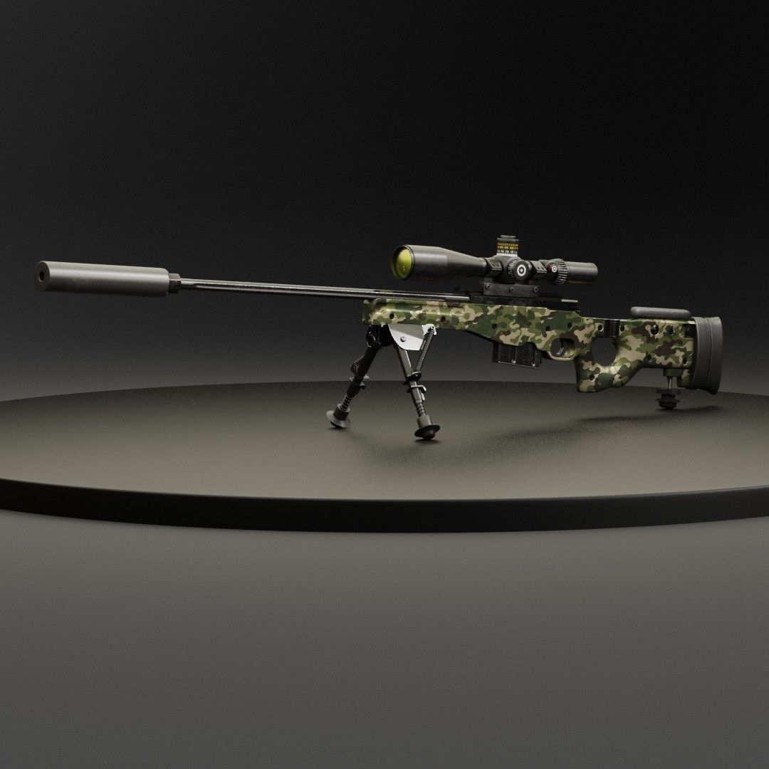 3D model AWM Sniper Rfle VR / AR / low-poly | CGTrader