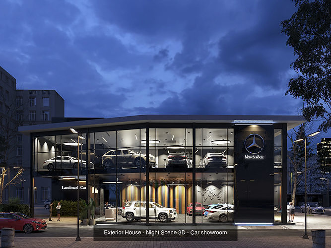 Night render house collection | CGTrader