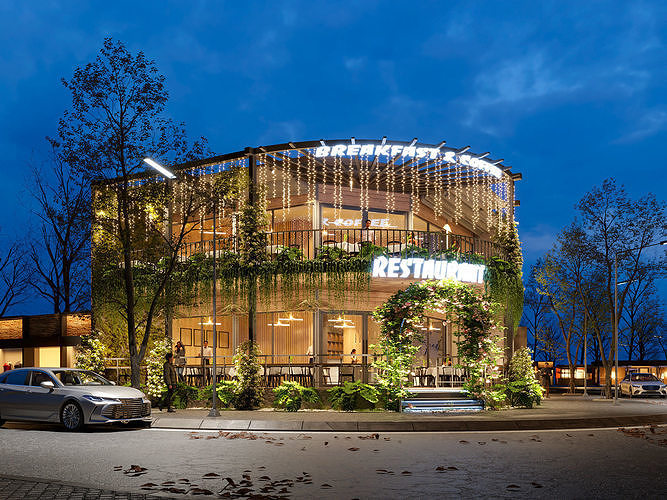 Night render house collection | CGTrader