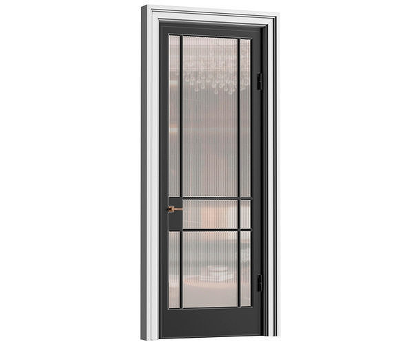Interior Door in Art Deco style with corrugated glass 3D model | CGTrader