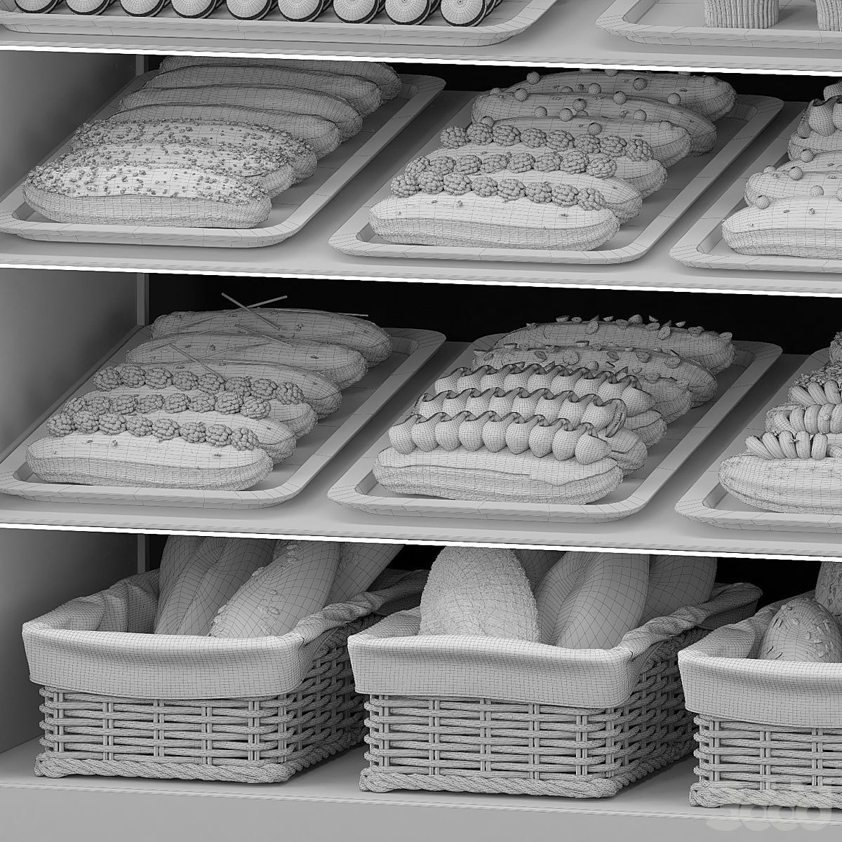 Showcase with confectionery 3D model | CGTrader