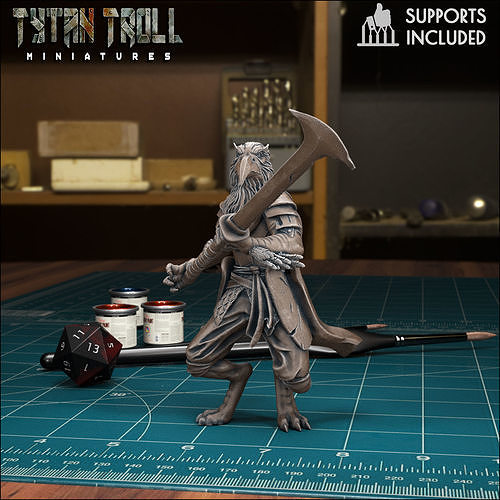 DND Heroes Male Kenku Fighter - Pre-Supported 3D model 3D printable ...