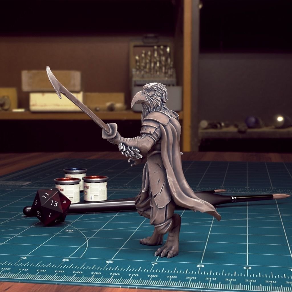 DND Heroes Male Kenku Fighter - Pre-Supported 3D model 3D printable ...