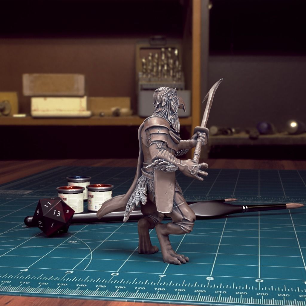 DND Heroes Male Kenku Fighter - Pre-Supported 3D model 3D printable ...