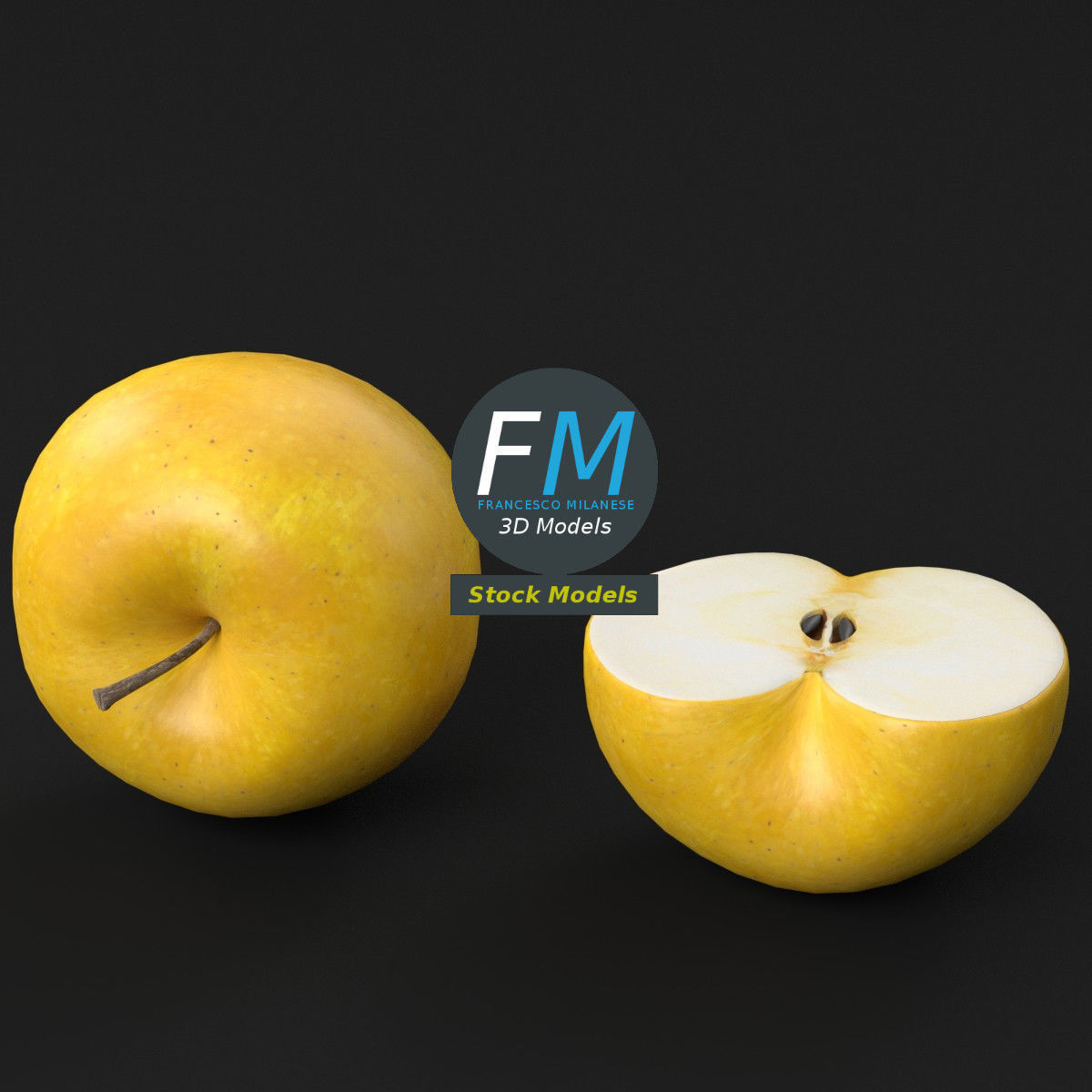 Golden delicious apples 3D model | CGTrader