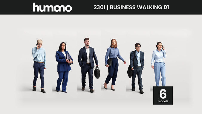 Humano 6 - Collection 2301 - PEOPLE FOR OFFICE - 6 x 3D models 3D model ...