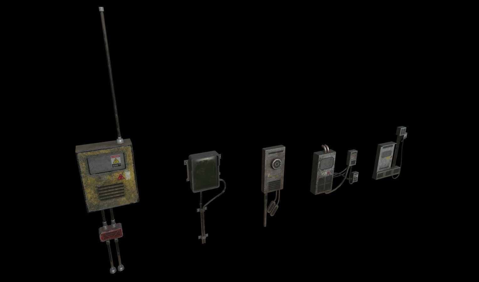 3D model Electrical Panels Prop Pack VR / AR / low-poly | CGTrader