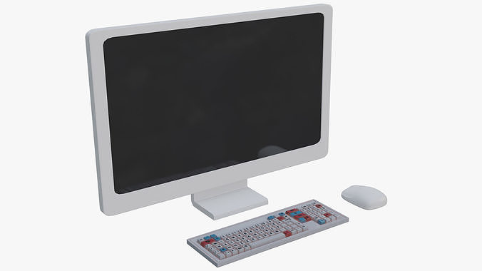 3D model Cartoon White Computer Desktop VR / AR / low-poly | CGTrader