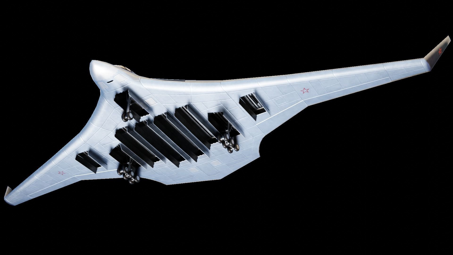 3D model Tupolev PAK DA- Concept Russian Bomber VR / AR / low-poly ...