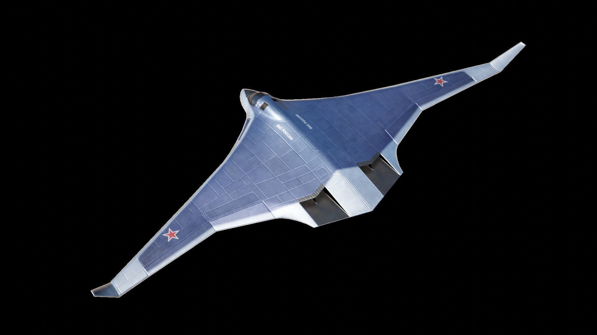 3D model Tupolev PAK DA- Concept Russian Bomber VR / AR / low-poly ...
