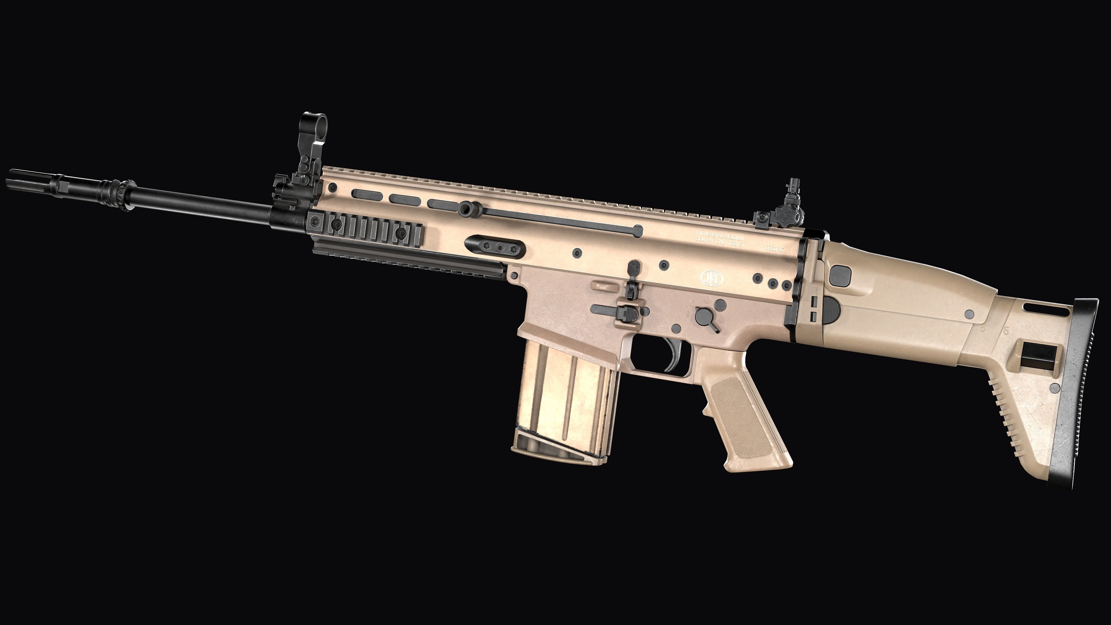 3D model modular assault rifle FN SCAR-H mk 17 VR / AR / low-poly ...
