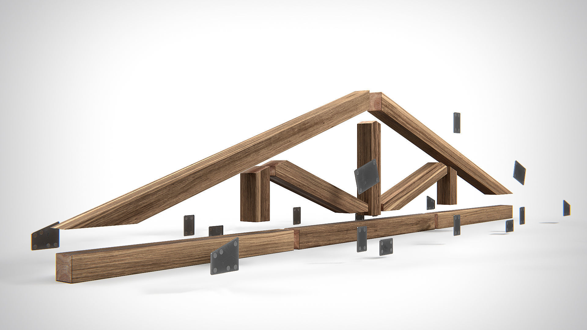 3D model Wooden Truss Howe PBR VR / AR / low-poly | CGTrader