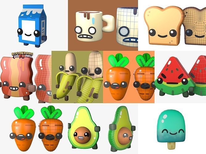 3D Model Collection Characters from Boomerang fu VR / AR / low-poly ...