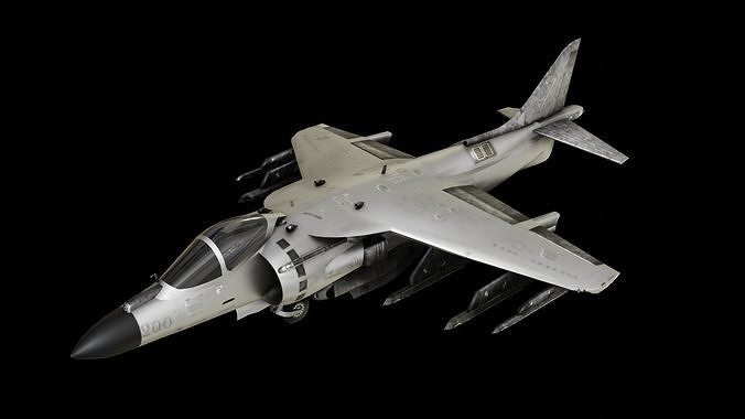 3D model Harrier jump jet VR / AR / low-poly | CGTrader