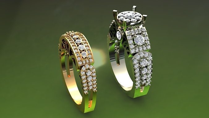Fabulous engagement rings 3D model 3D printable | CGTrader