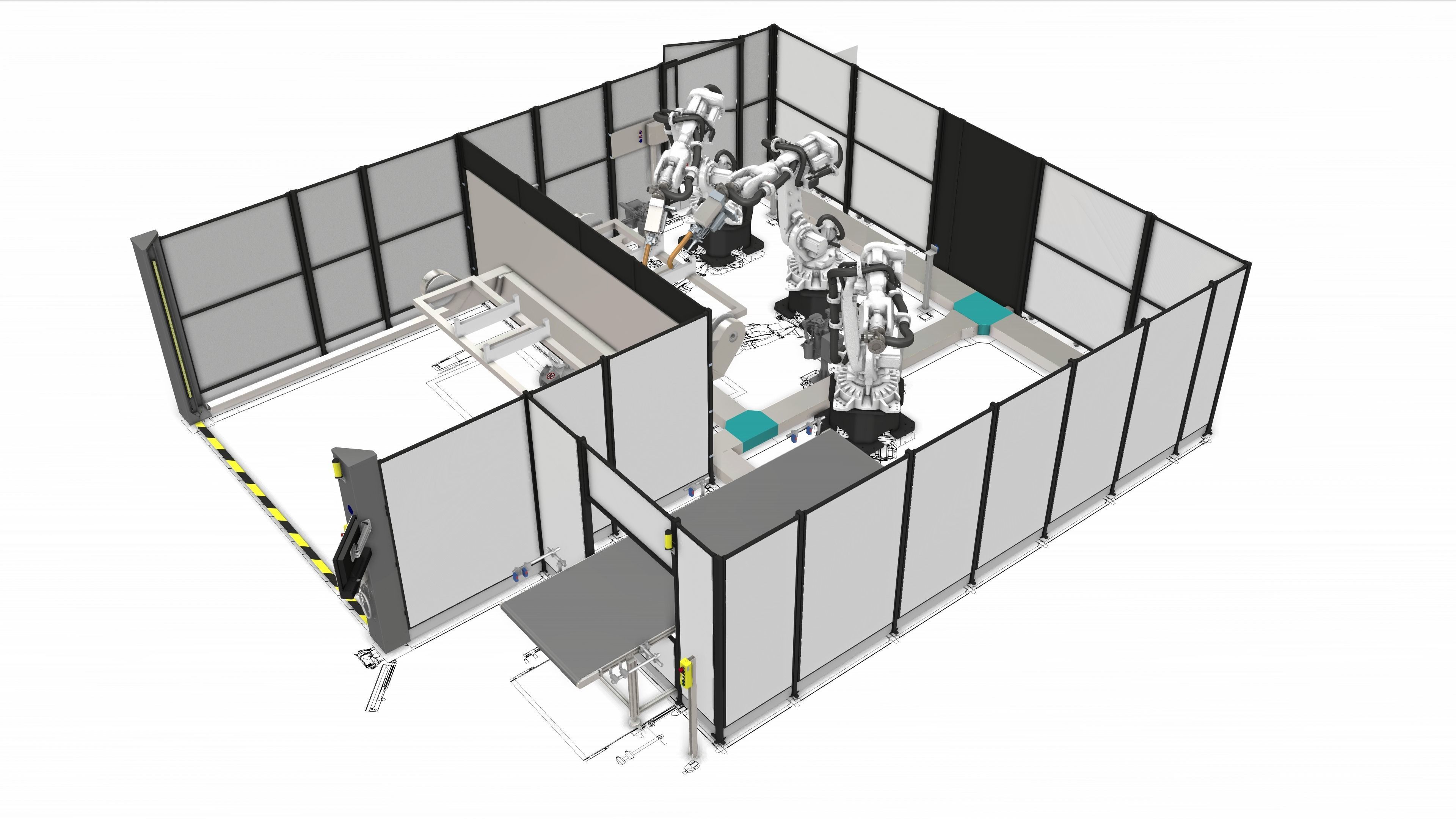 Industrial - 3D Simulation of ABB Sport Welding Robot Station 3D model ...