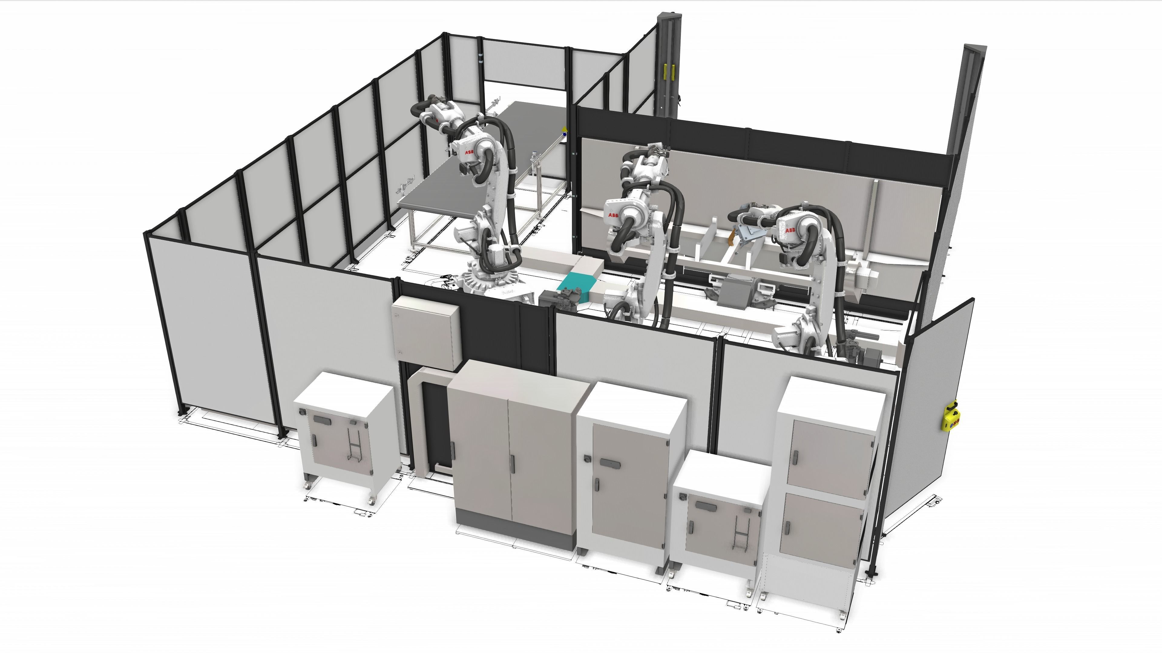 Industrial - 3D Simulation of ABB Sport Welding Robot Station 3D model ...
