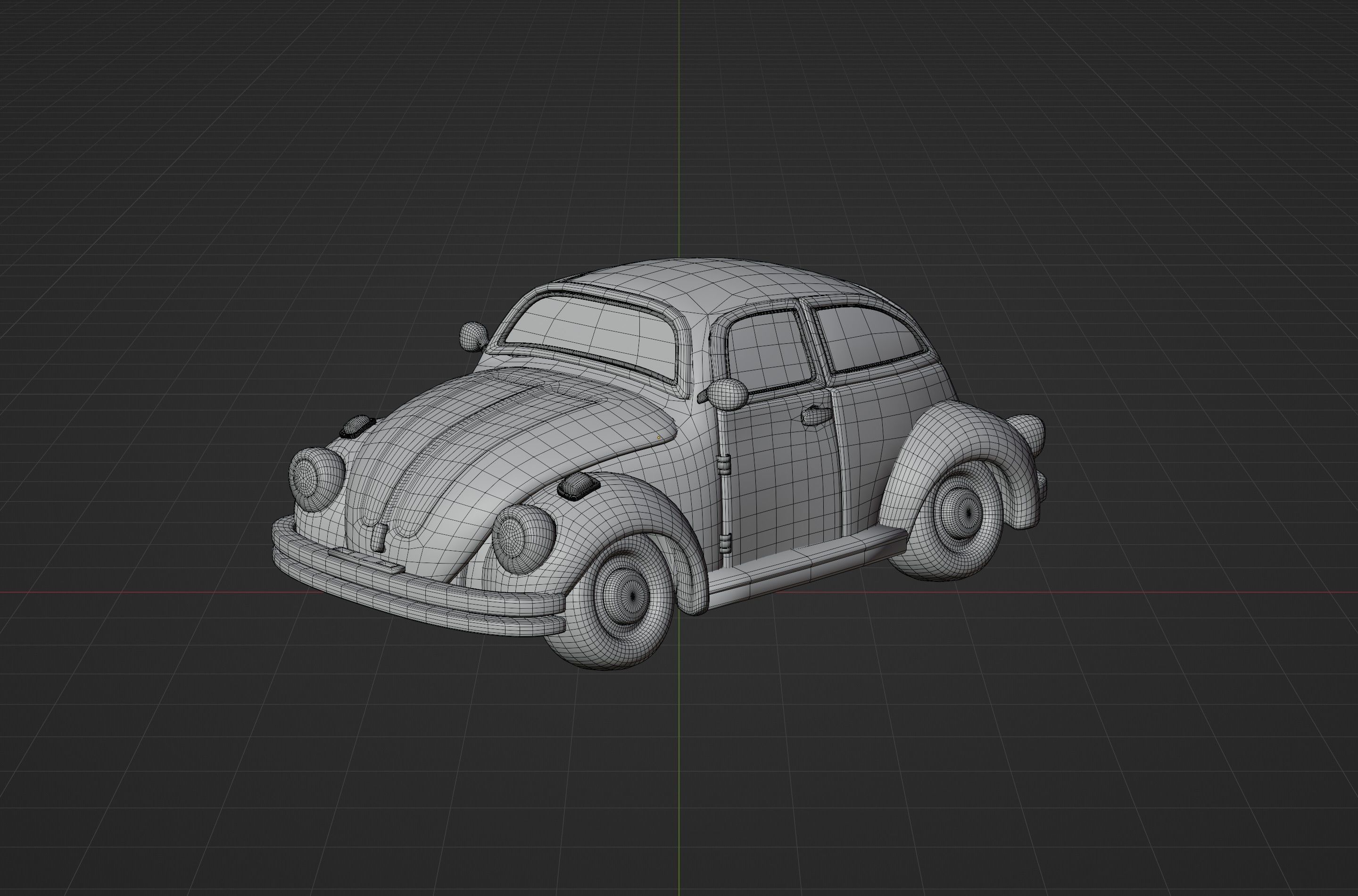 Volkswagen Beetle Retro Car Cute Cartoon Style 3D model | CGTrader