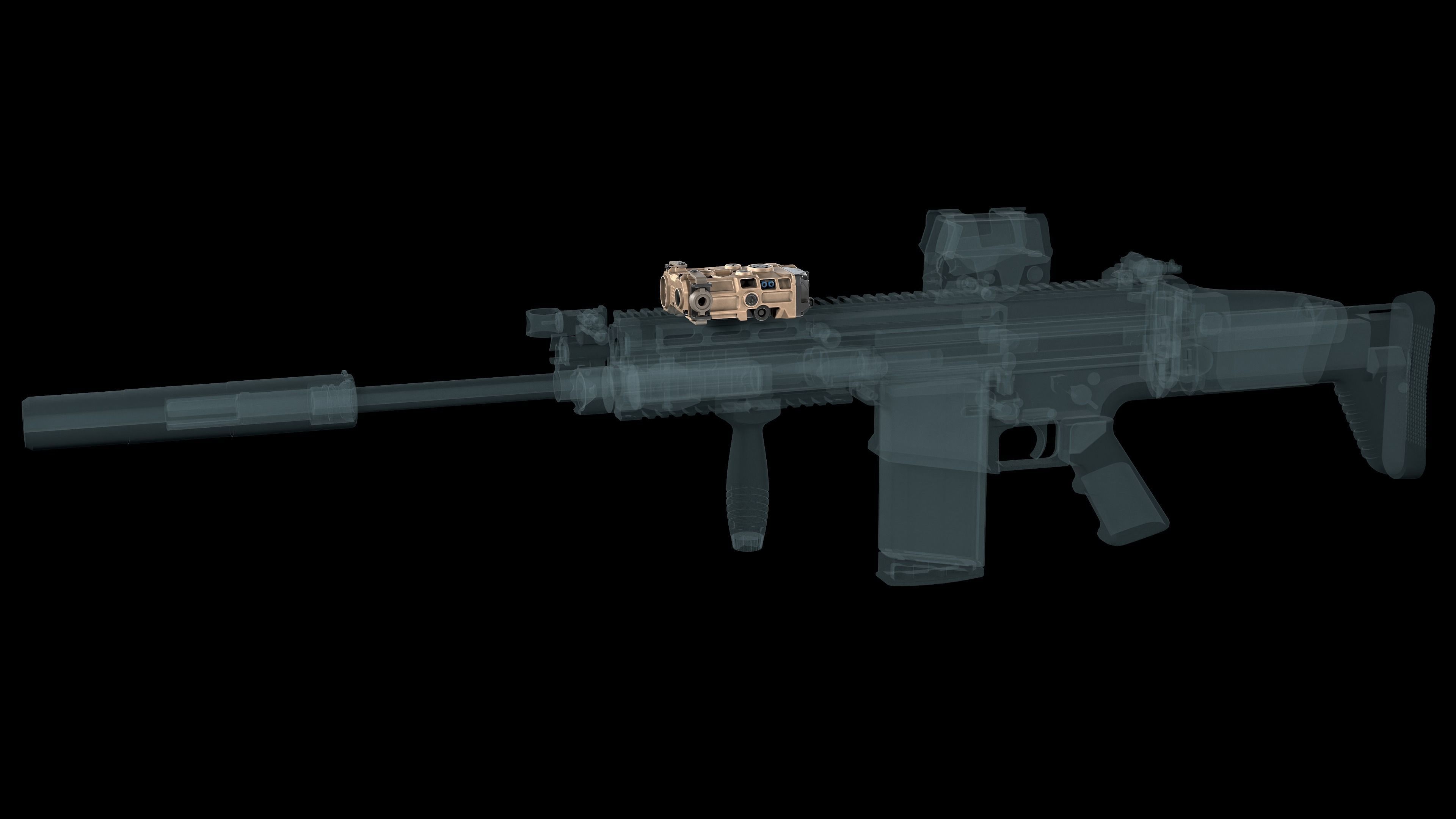 3D model Tactical device Laser Sight EOtech OGL VR / AR / low-poly ...