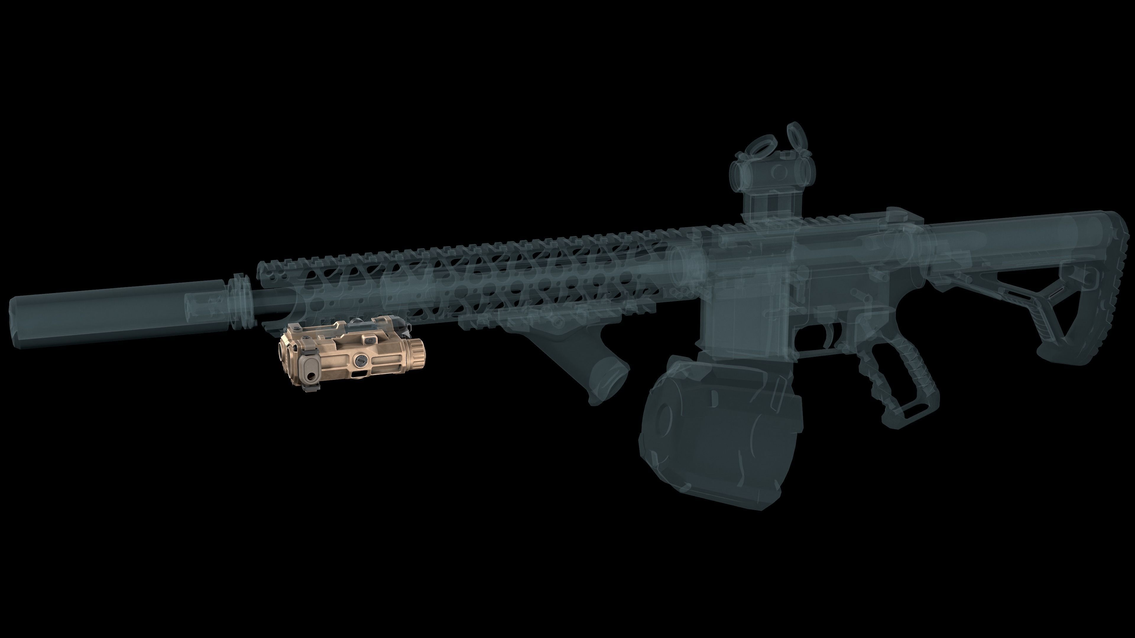 3D model Tactical device Laser Sight EOtech OGL VR / AR / low-poly ...